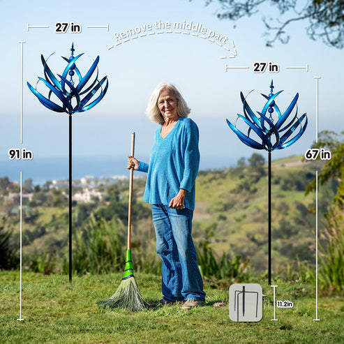 Garden Wind Spinner Replacement Poles 71 in., with 3 adjustable Rods ...