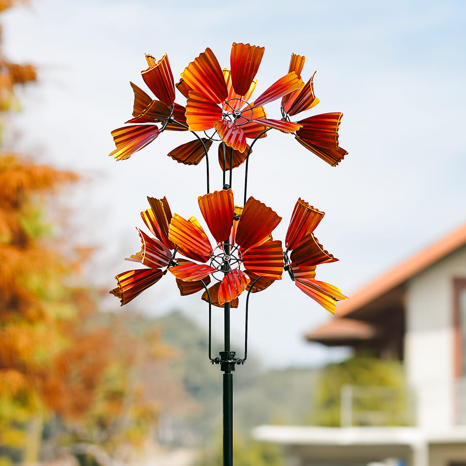 Vibrant Fusion Lawn & Yard Art Wind Spinner | Cyan Oasis