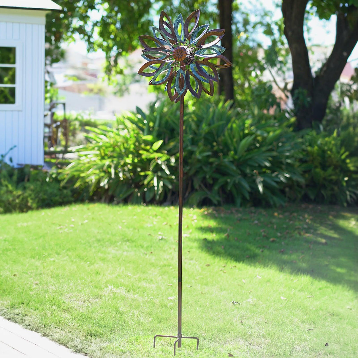 Copper Water Lily Wind Spinners | Cyan Oasis