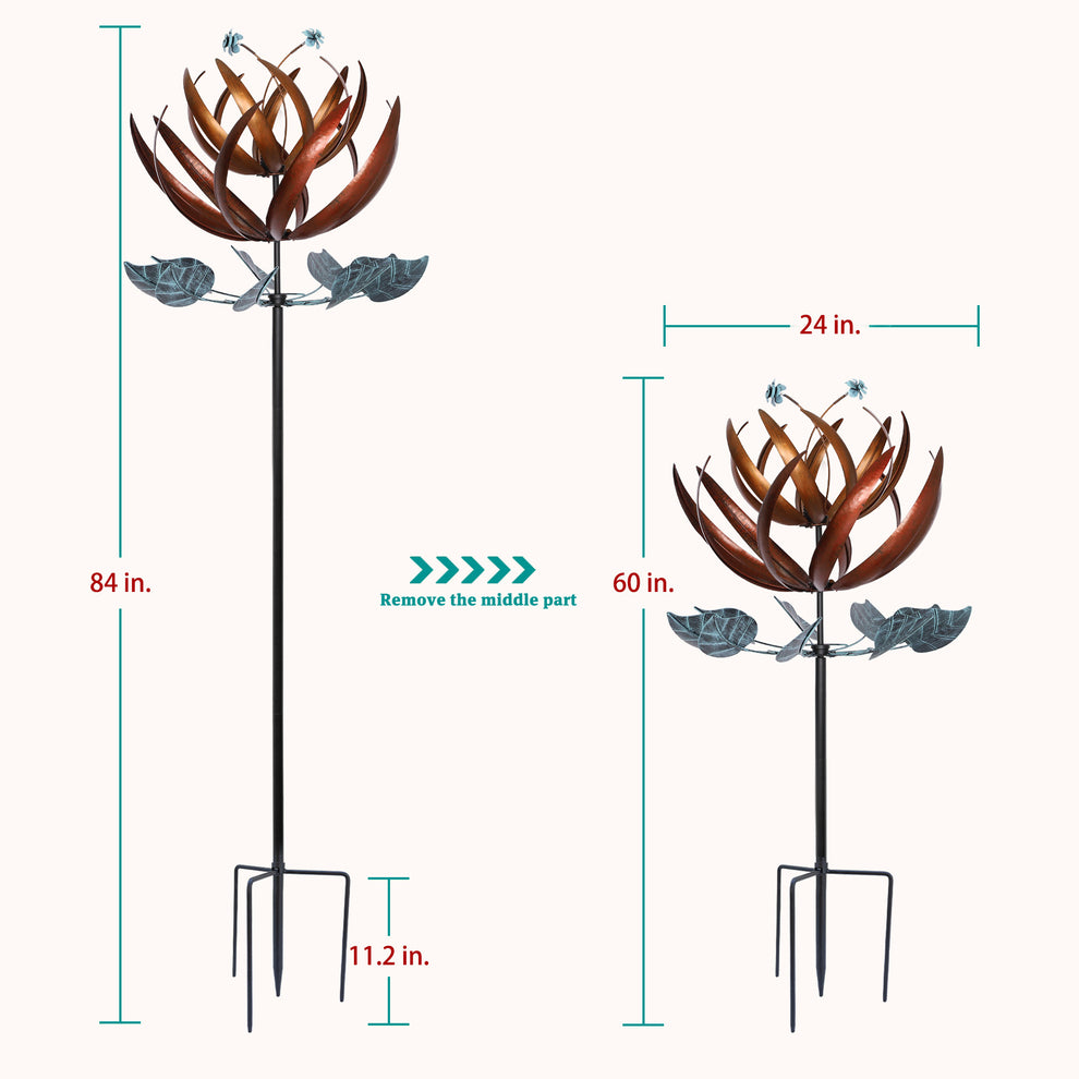 Copper Kinetic Wind Sculpture Garden Wind Spinners – Cyan Oasis