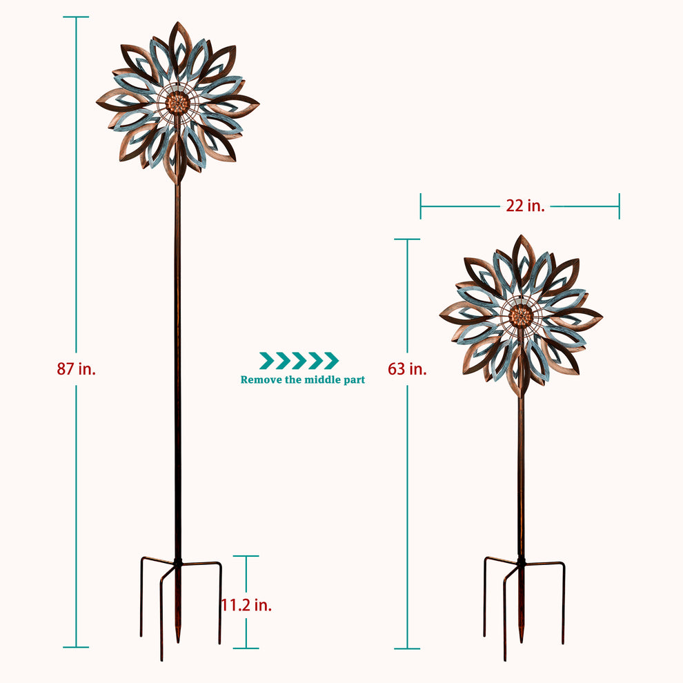 Copper Water Lily Wind Spinners | Cyan Oasis