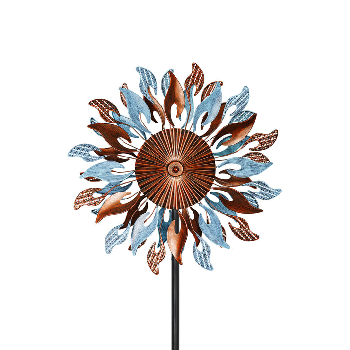 Classic Harmony Copper Metal Garden Wind Spinner | Cyan Oasis