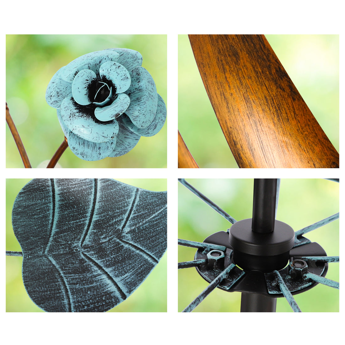 Copper Kinetic Wind Sculpture Garden Wind Spinners – Cyan Oasis