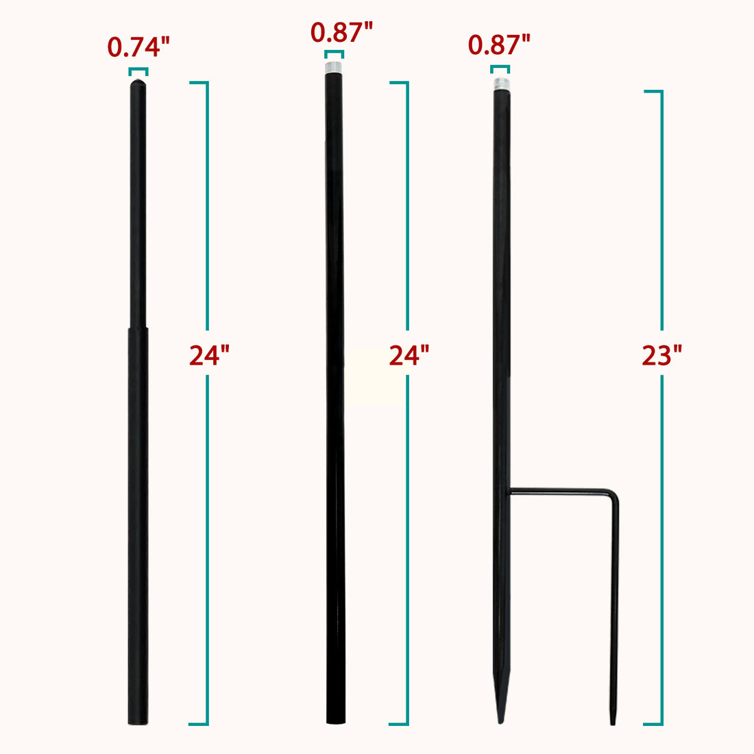 Garden Wind Spinner Replacement Poles 71 in., with 3 adjustable Rods ...