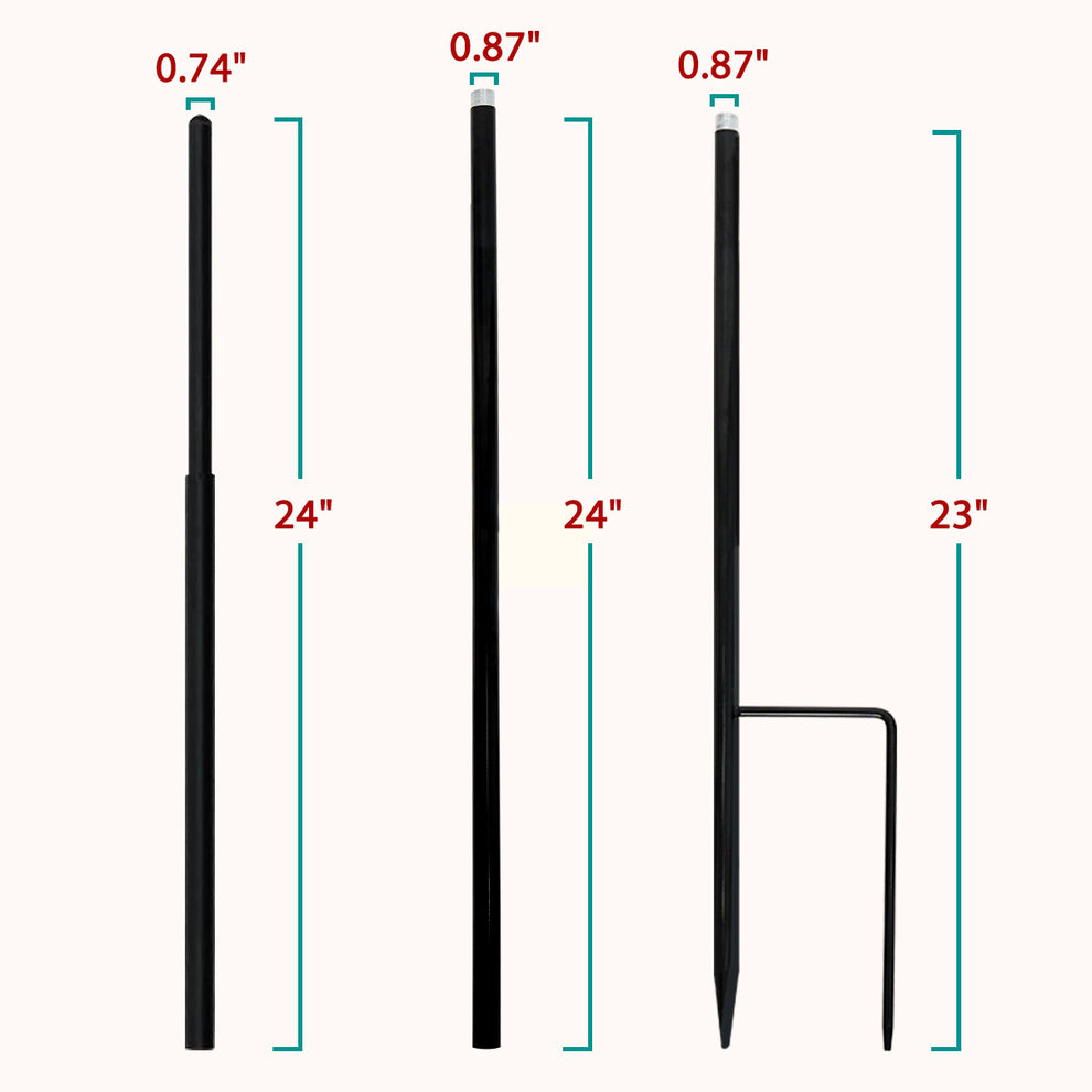 Garden Wind Spinner Replacement Poles 71 in., with 3 adjustable Rods ...