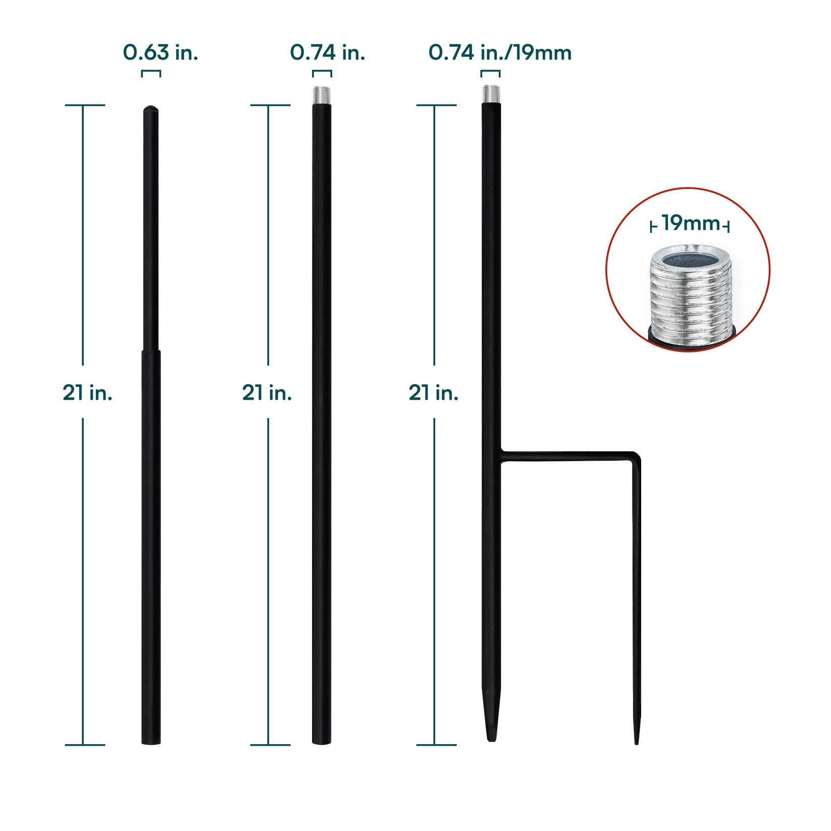 Garden Wind Spinner Replacement Poles 71 in., with 3 adjustable Rods ...
